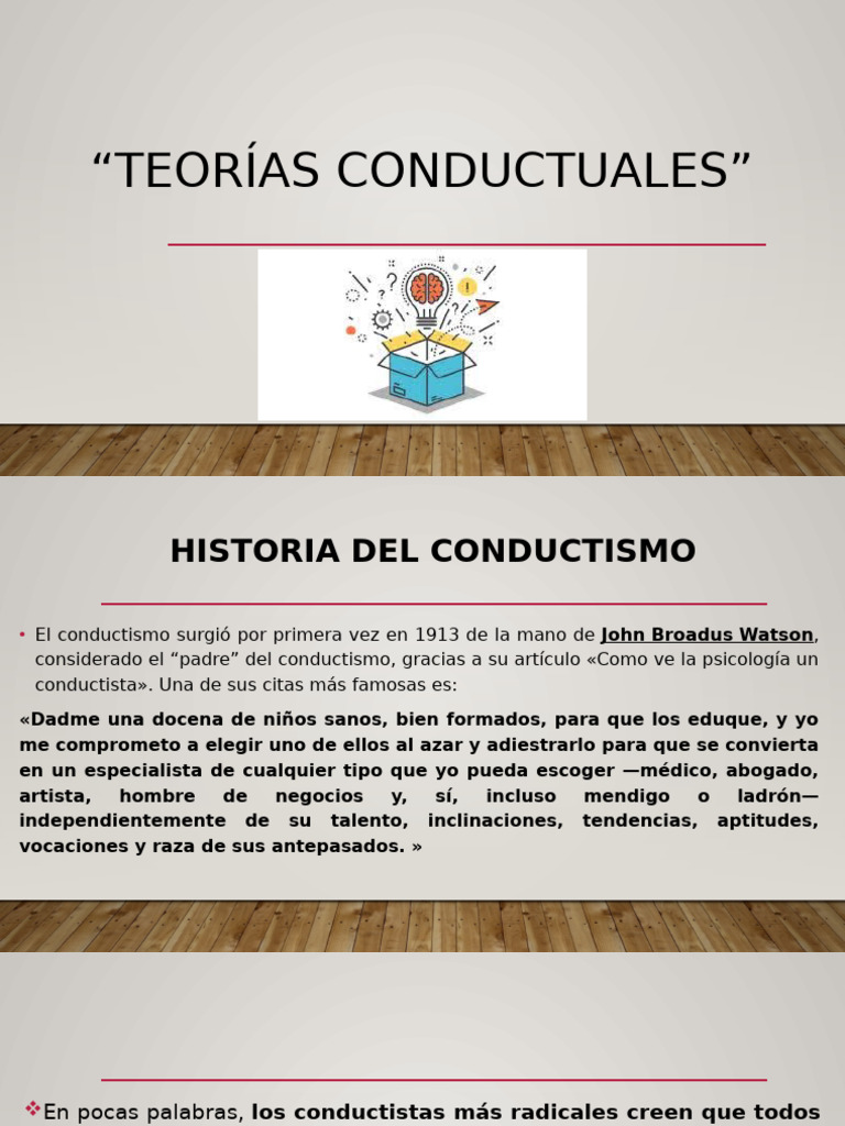 Teorías Conductuales | PDF | Behaviorismo | Liderazgo