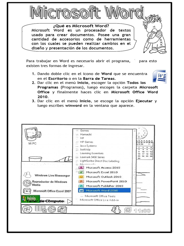 Introducción a Microsoft Word y sus partes | PDF