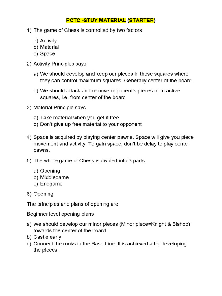 PCTC Study Materials (Starter) | PDF | Traditional Games | Competitive ...