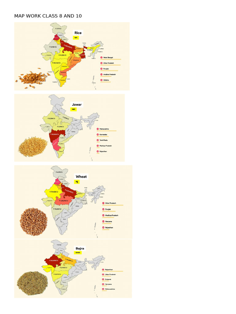 Class 8 and 10 Map Work | PDF
