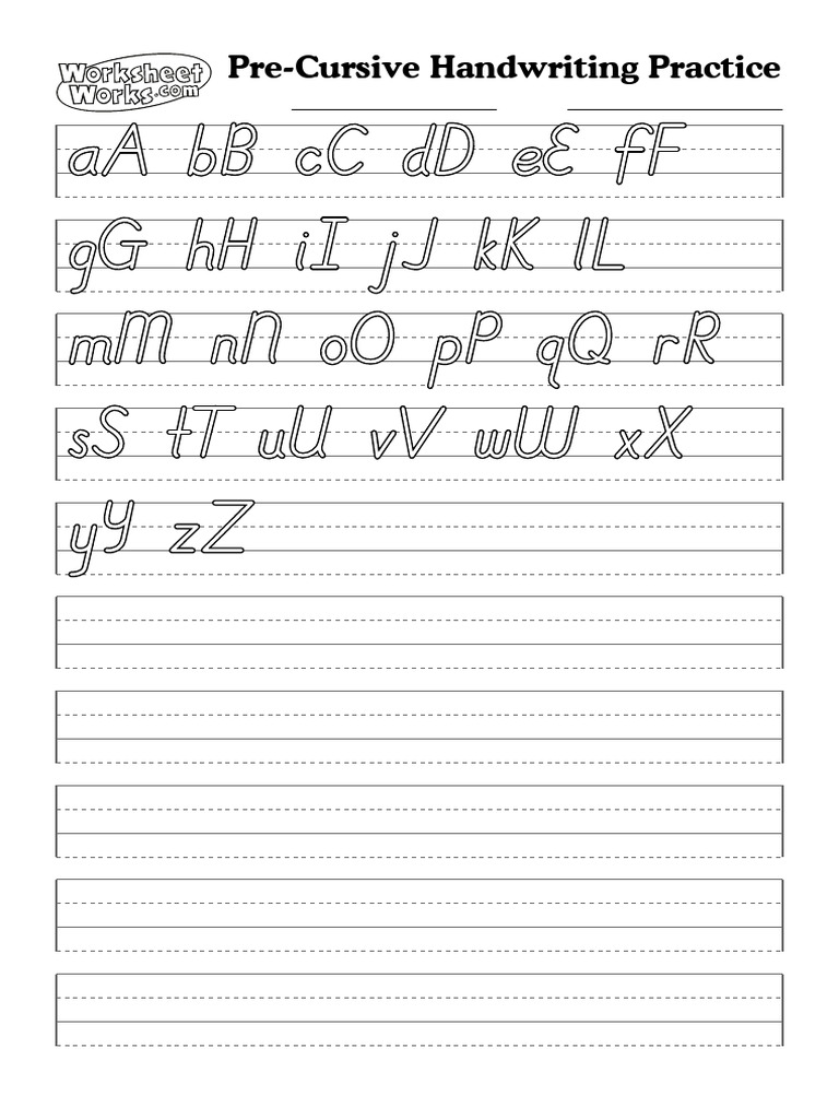WorksheetWorks PreCursive Handwriting Practice 2 | PDF