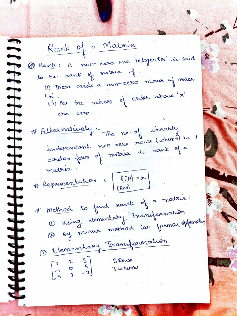 Maths Matrix Unit 1 | PDF