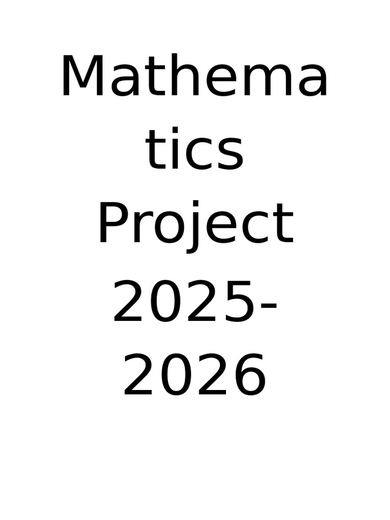 Mathematics Project | PDF