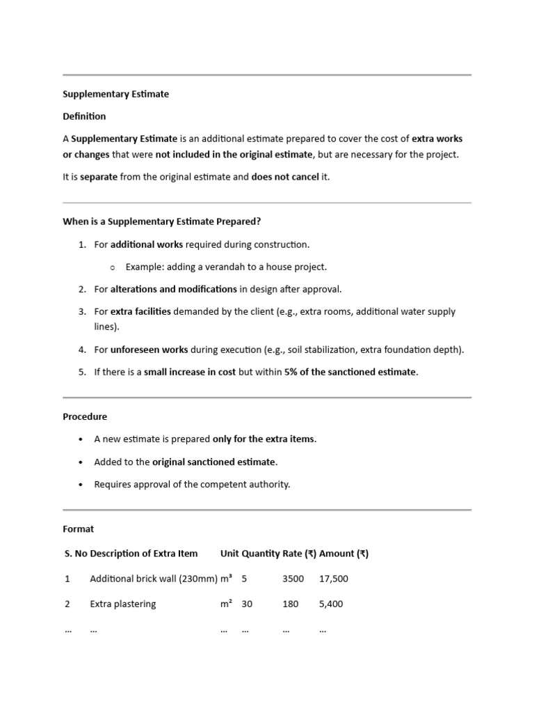 Understanding Supplementary Estimates | PDF