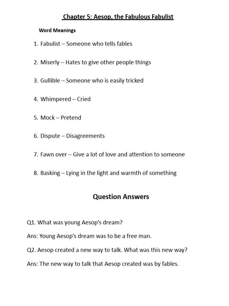 Aesop: The Fabulist's Lessons | PDF