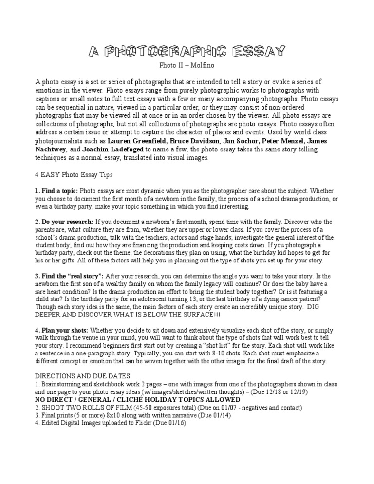 Photo Essay | PDF | Photograph | Essays