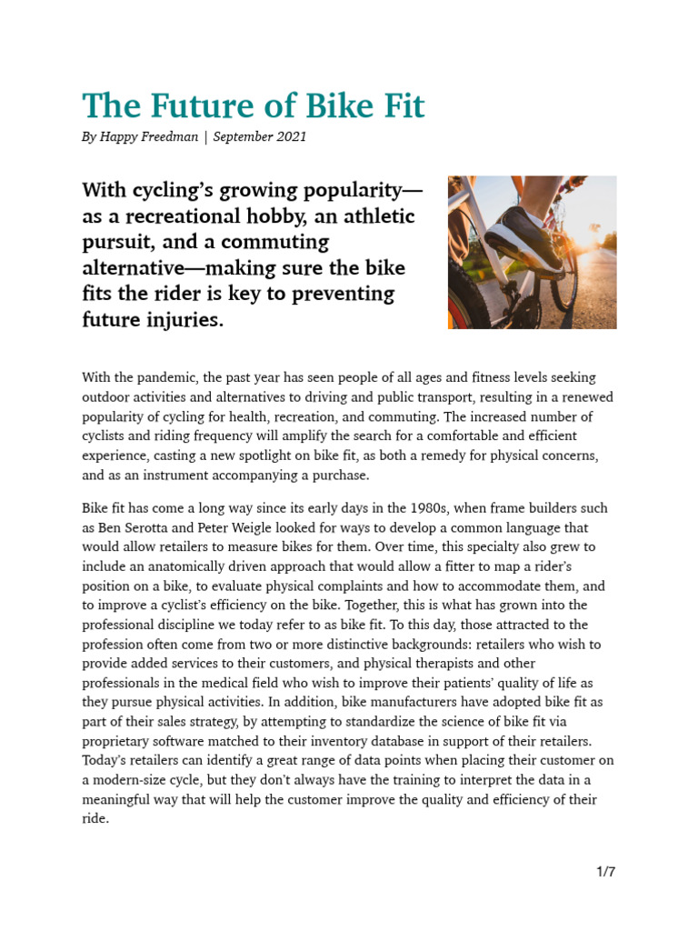 Future Trends in Bike Fitting | PDF | Physical Therapy