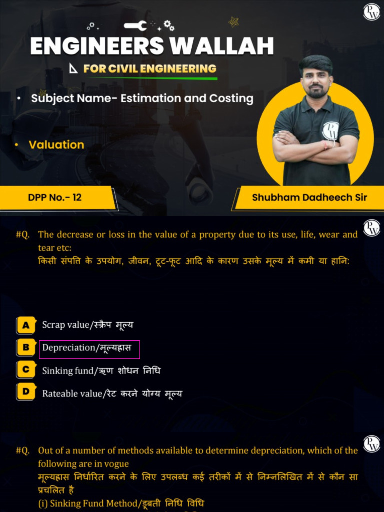 PPT-12 Valuation Estimation & Costing | PDF