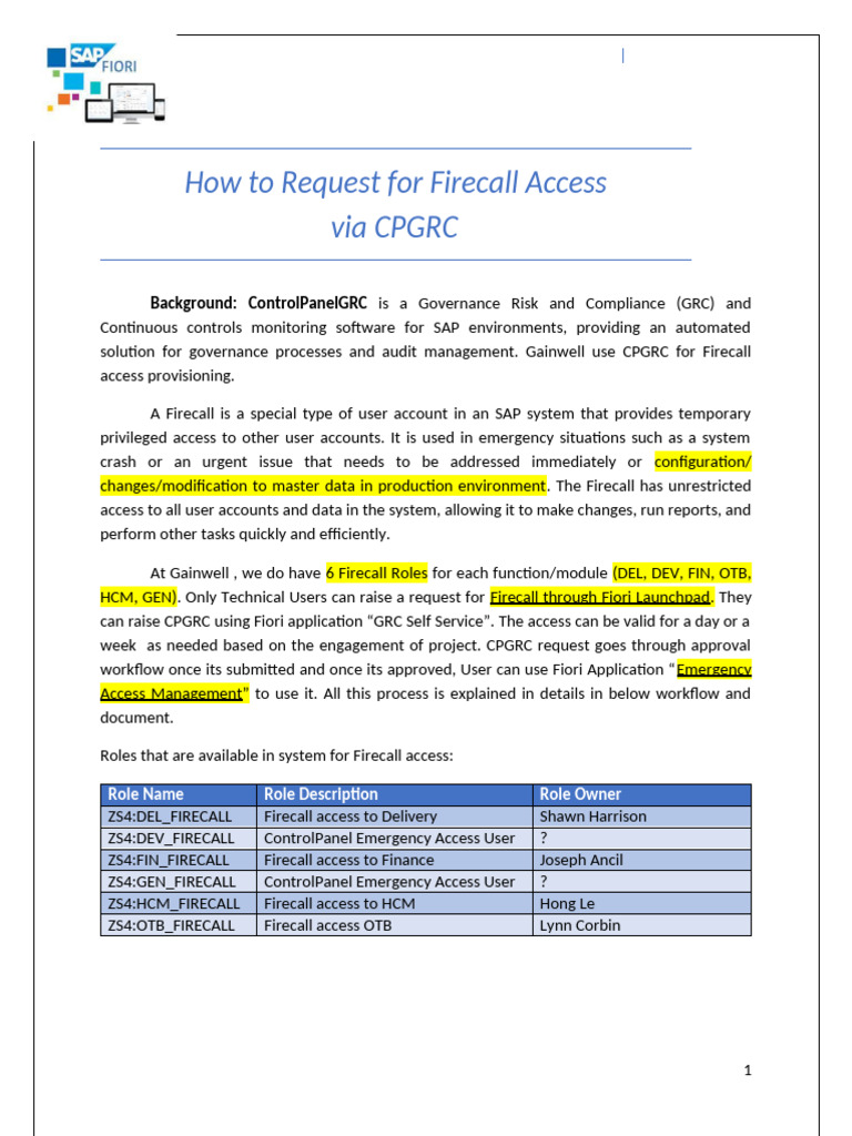 Firecall Access Request Guide | PDF | Firewall (Computing) | Computer ...
