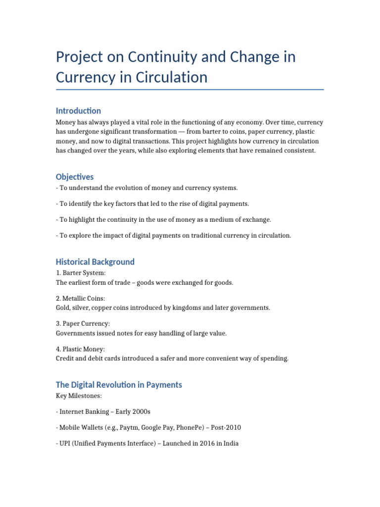 Project Currency Continuity and Change | PDF | Money | Currency
