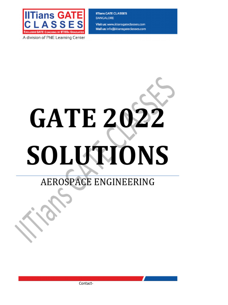 GATE 2022 Aerospace Engineering Solutions | PDF | Stress (Mechanics ...