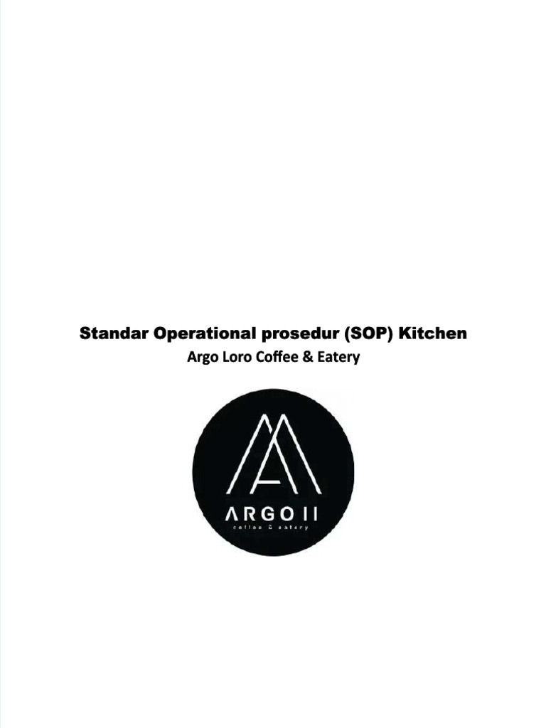 Standar Operational Prosedur Sop Kitchen | PDF