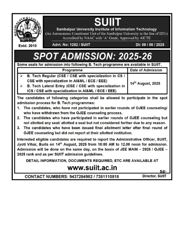 Spot Admission 4 | PDF