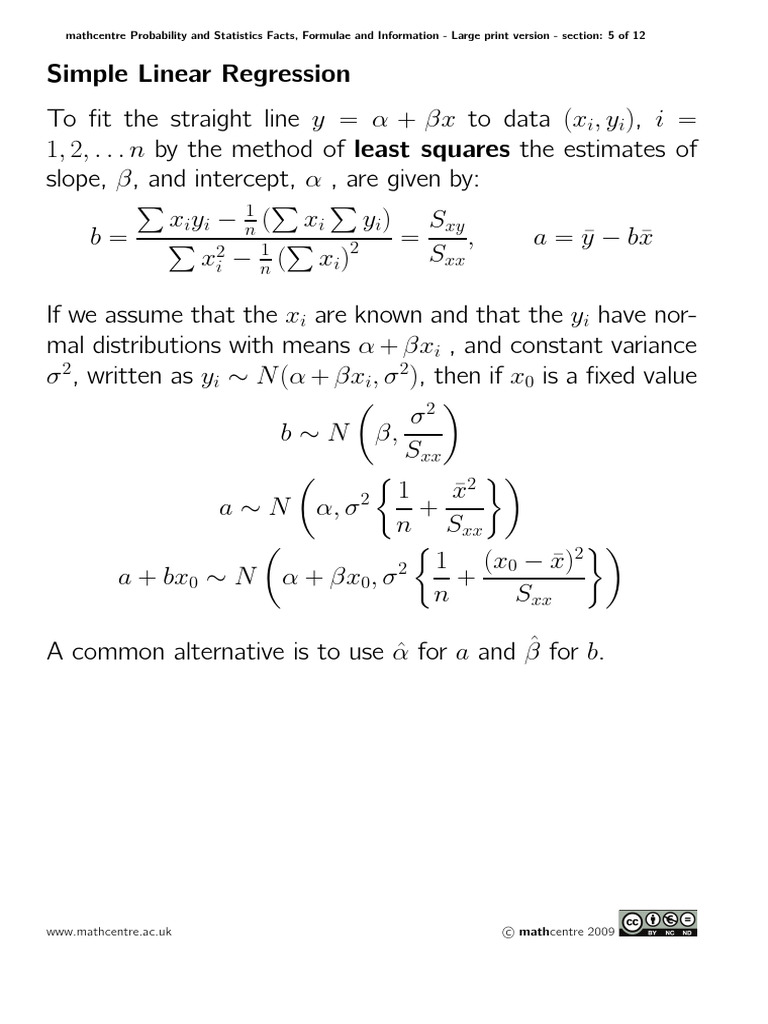 Simple Linear Regression & Correlation Guide | PDF | Probability Theory ...