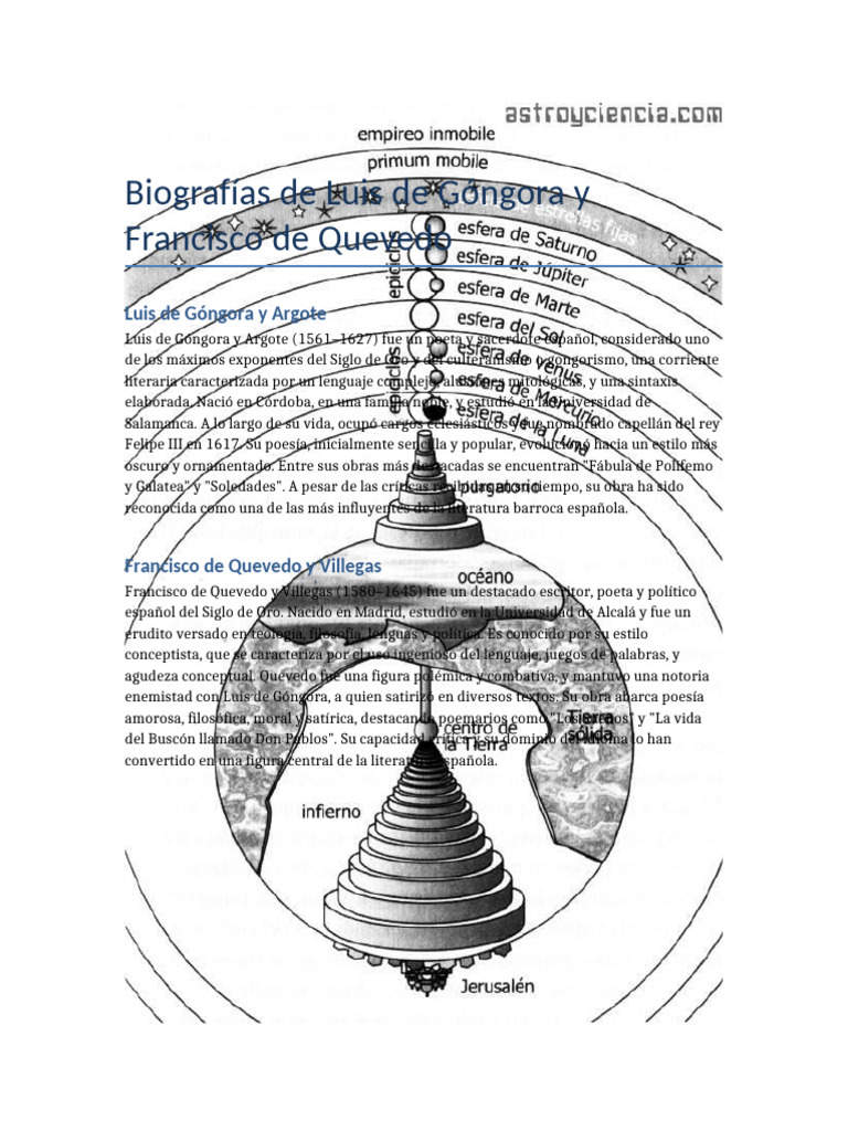 Biografías de Góngora y Quevedo | PDF