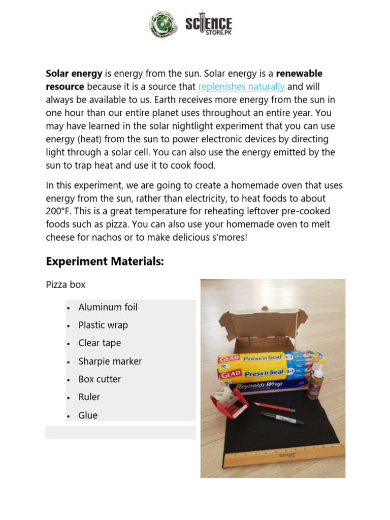 Homemade Solar Oven Project | PDF | Sun