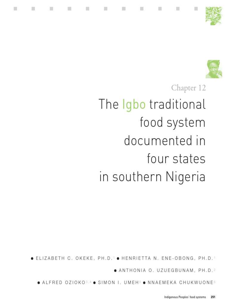 Igbo Traditional Food Systems in Nigeria | PDF | Dietary Supplements ...