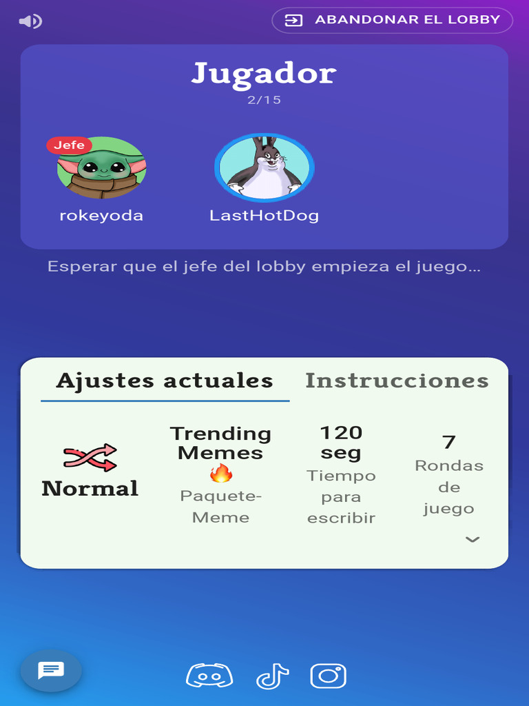Lobby de Memes: Instrucciones de Juego | PDF