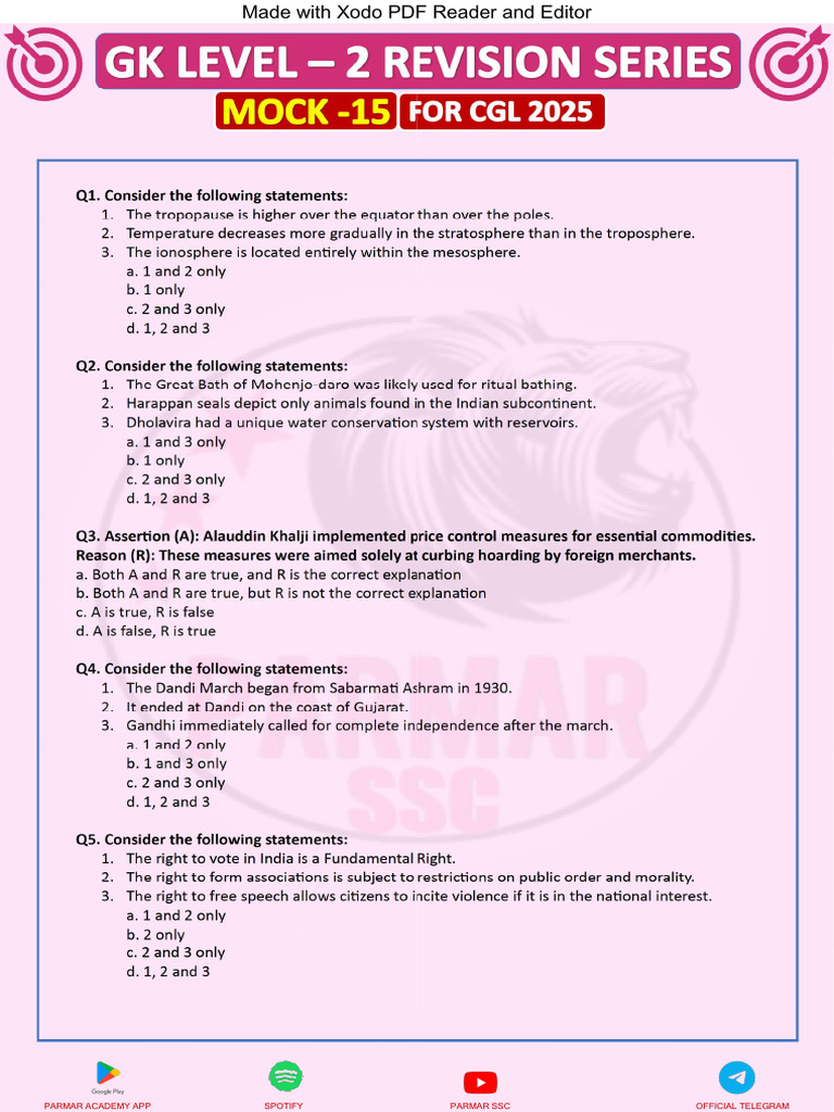 GK Level - 2 Mock - 15 Eng File | PDF