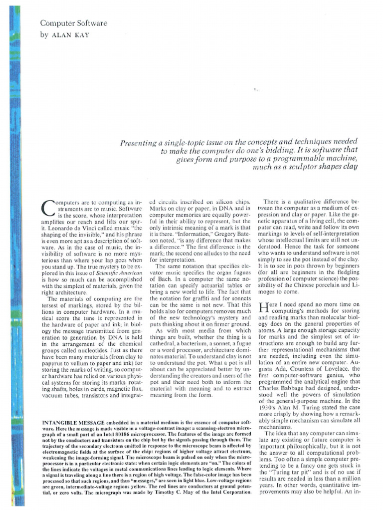 Alan Kay 1984 - Computer Software | PDF