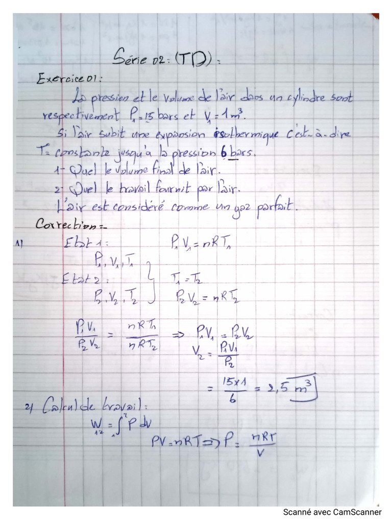 TD 2 TD 3 TD 4 Thermodynamique | PDF