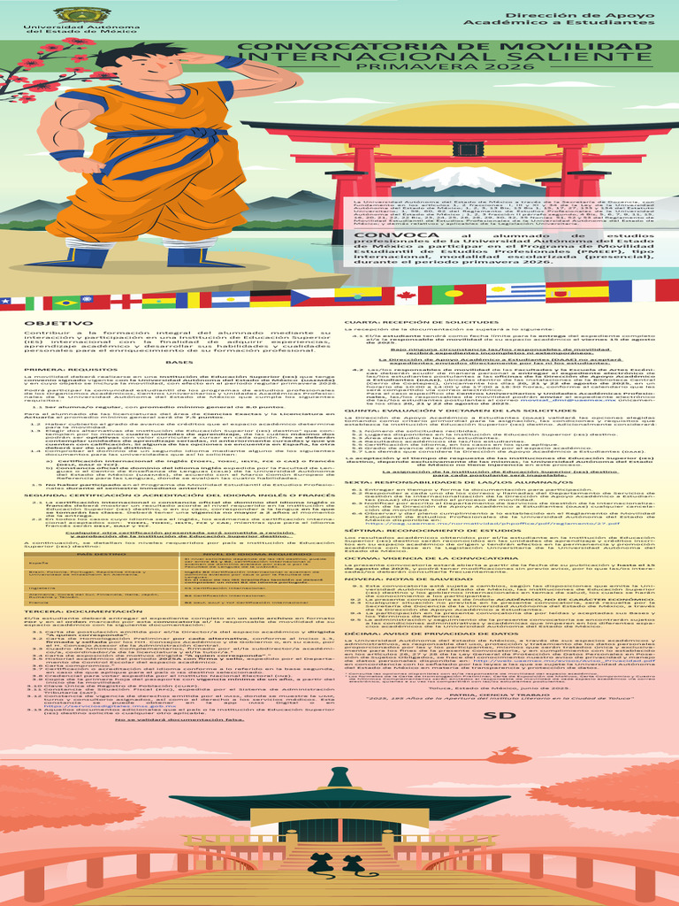 Convocatoria Movilidad Internacional Saliente 2026A | PDF | Universidad | México