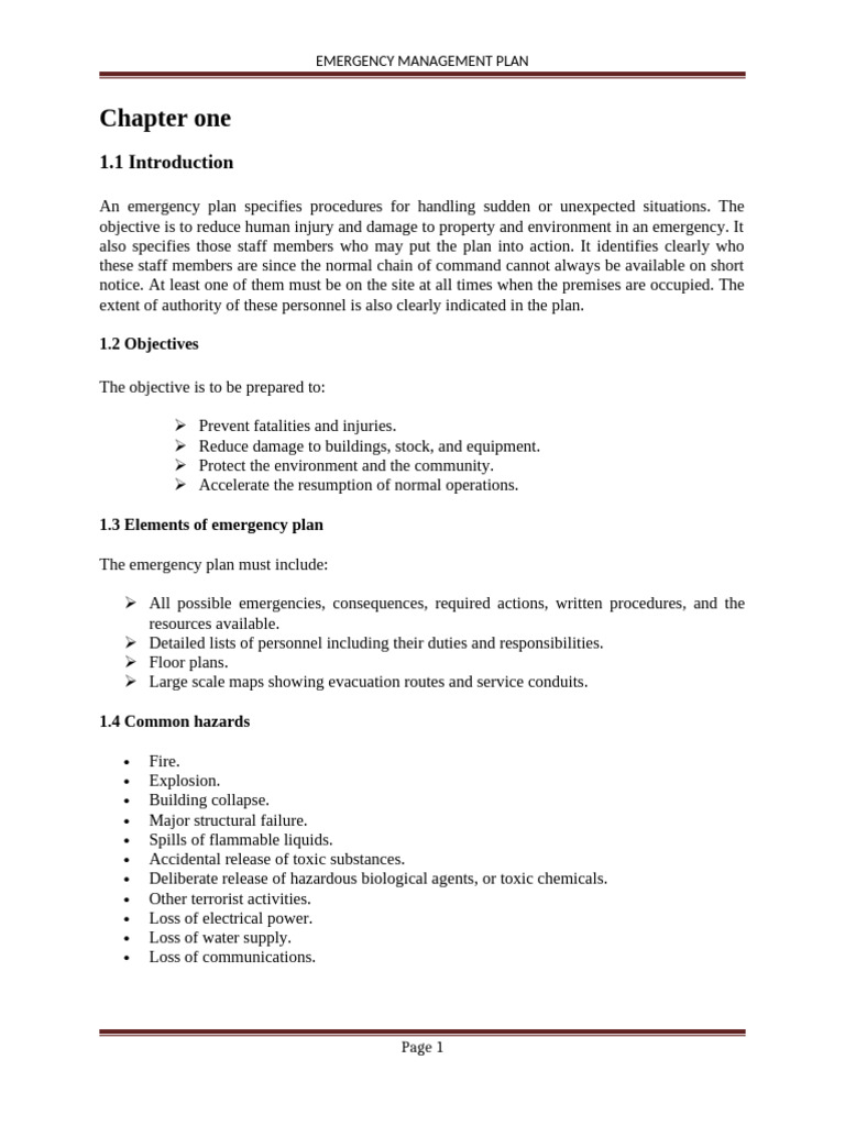 Emergency Management Plan | PDF | Emergency | Emergency Management