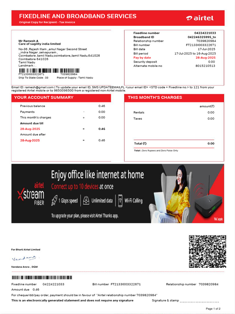 Tor Pdfs TelephoneBill 0422422103332591 Pi7 TelephoneBill 04 | PDF ...