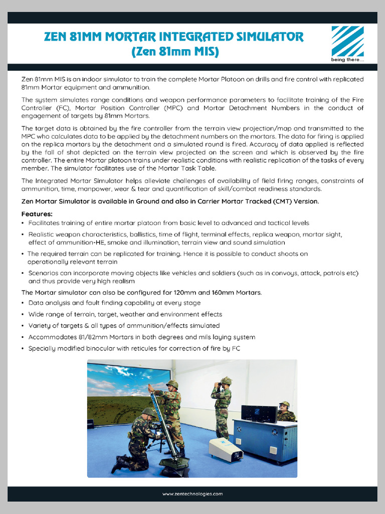 81mm Mortar Integrated Simulator Brochure | PDF