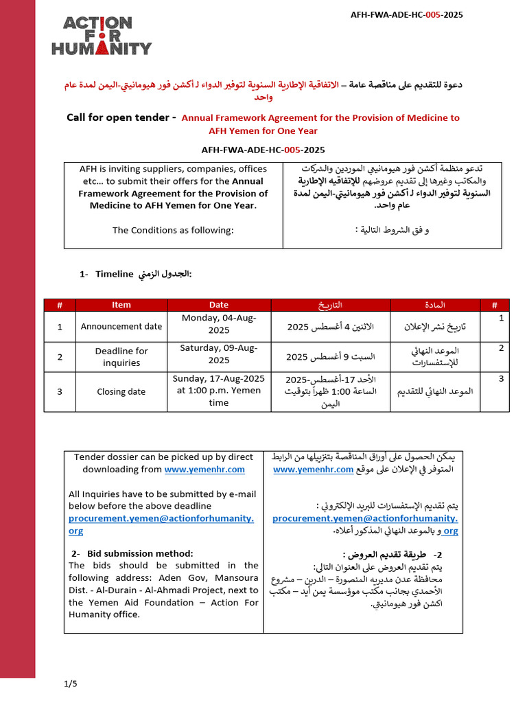 Call For Tender For Work | PDF
