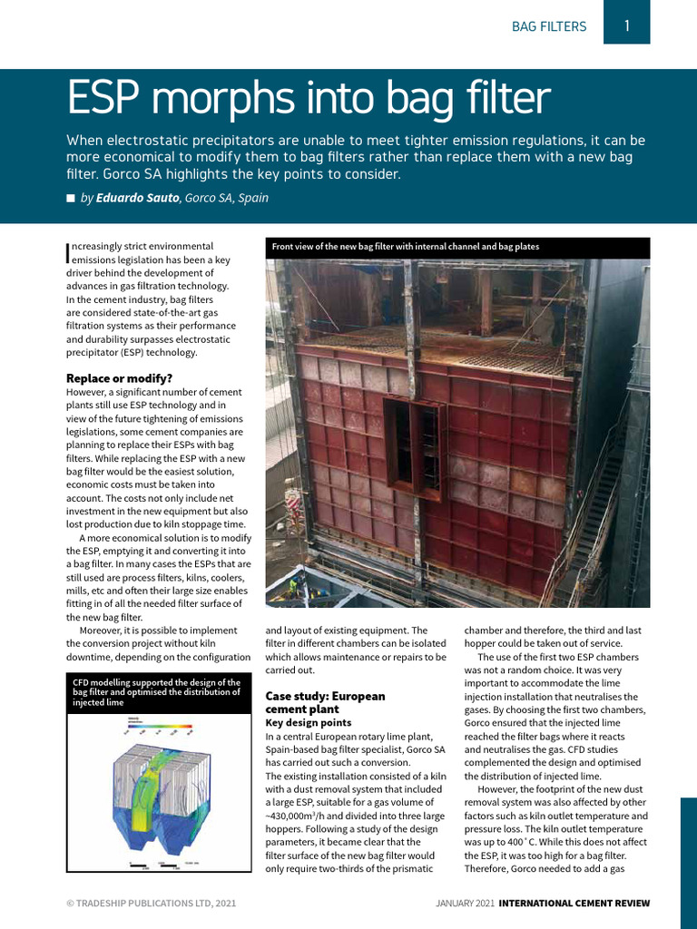 ESP Morphs Into Bag Filter | PDF | Gases | Cement