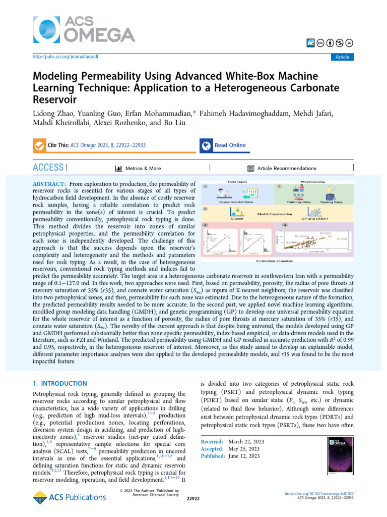 Advanced Machine Learning for Reservoir Permeability | PDF | Support ...