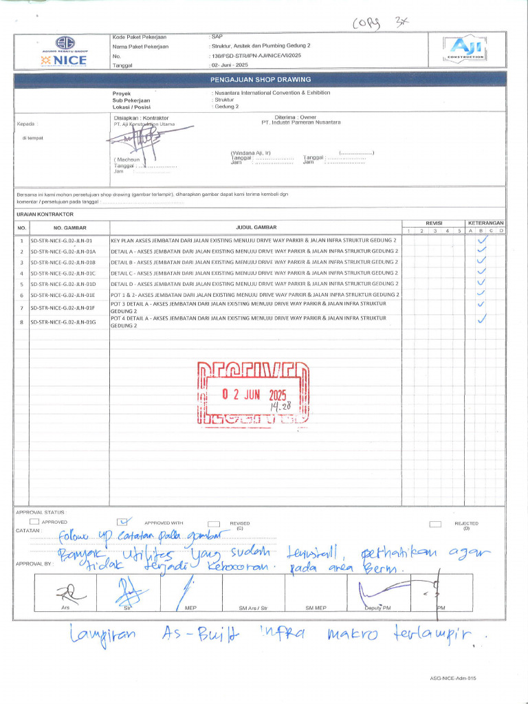 138 Shop Drawing PT AKU - STR_Key Plan Akses Jembatan dari jalan ...