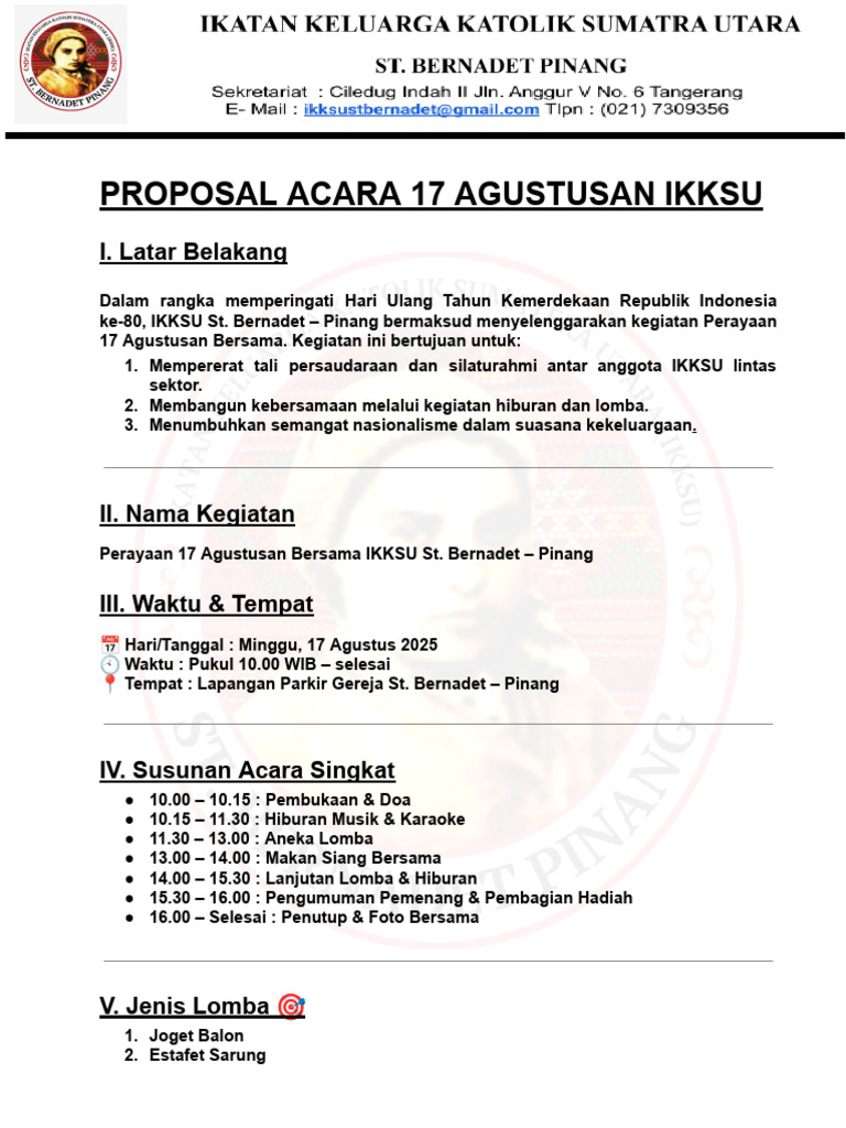 Proposal Acara 17 Agustusan Ikksu | PDF