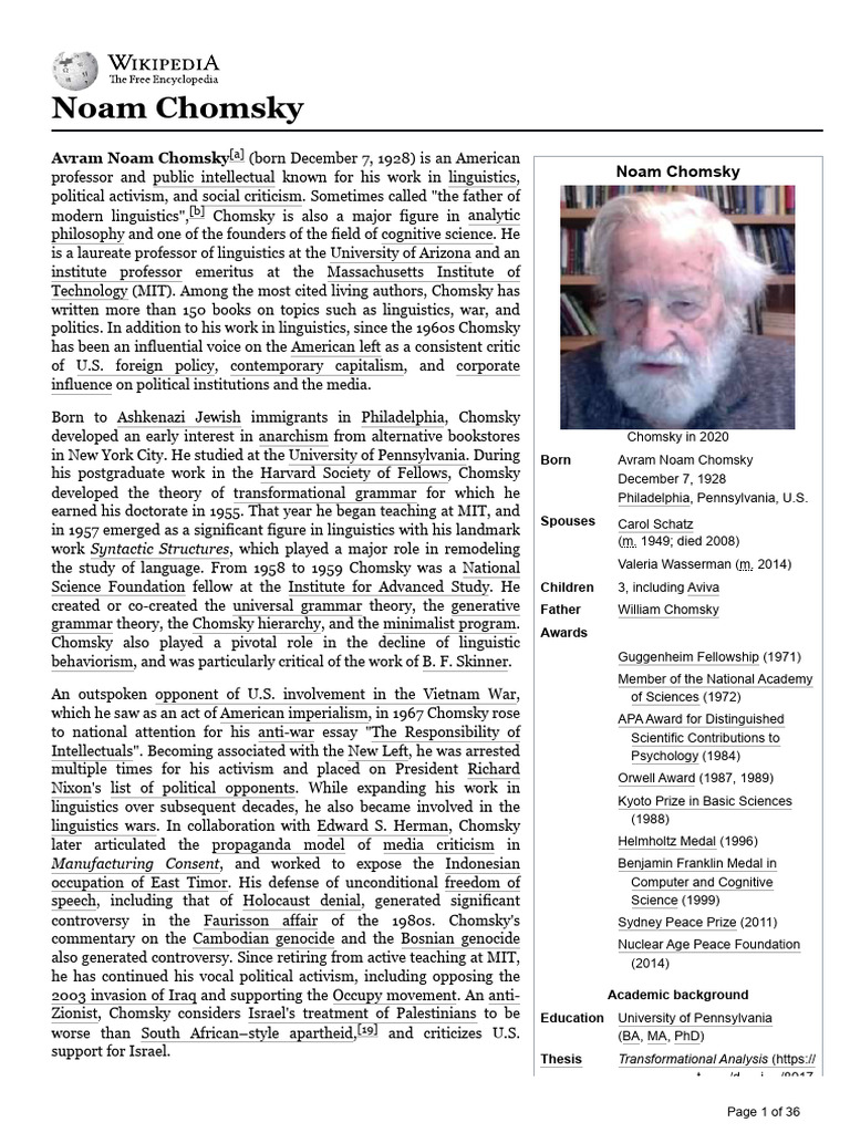 Noam Chomsky Compressed Pdf Noam Chomsky Linguistics