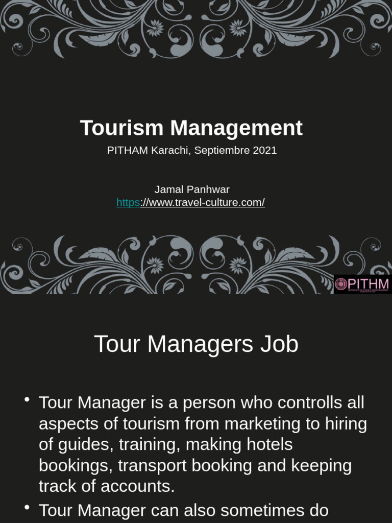 Tourism Manager Duties by Jamal Panhwar | PDF