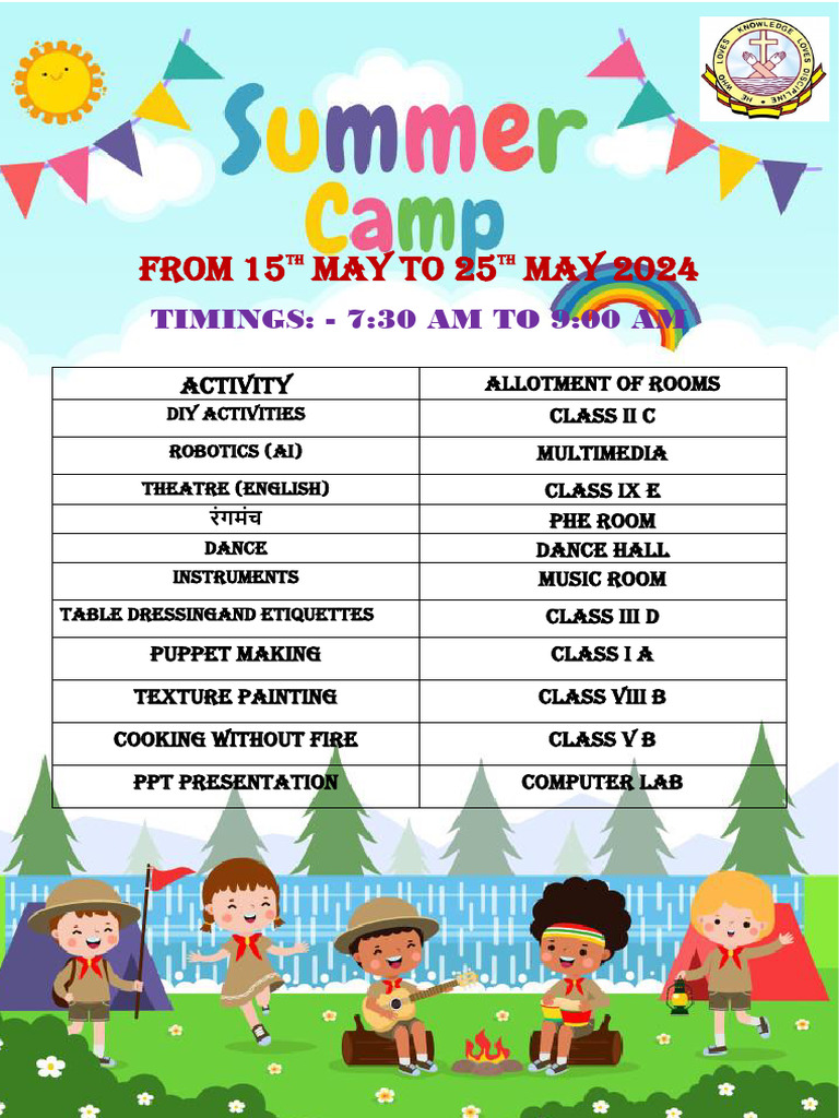 Allotment of Room Summer Camp | PDF