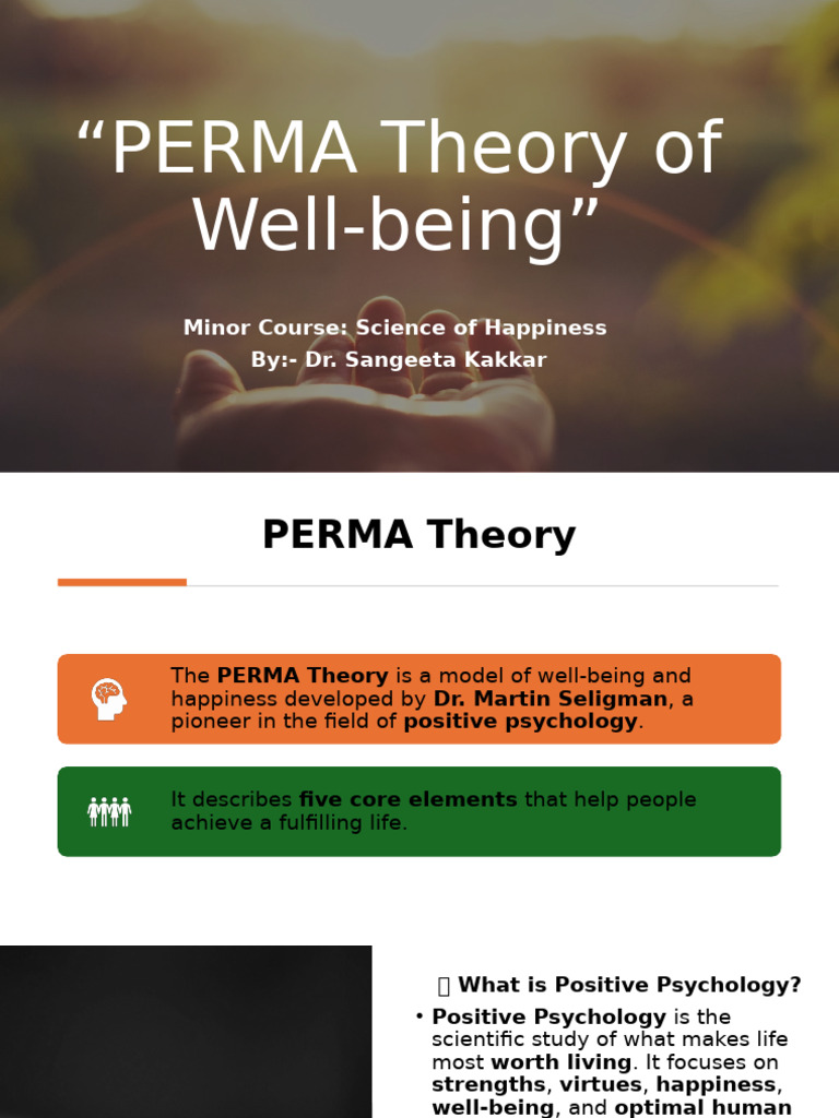 PERMA Model of Well-Being Explained | PDF | Positive Psychology | Happiness