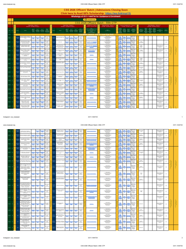 CSS 2026 Officer's Batch - Complete Study Plan - CSS 2026 Officers Batch | PDF | Learning