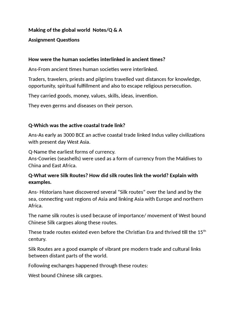 Ancient Trade and Cultural Exchange Insights | PDF | Silk Road | Trade