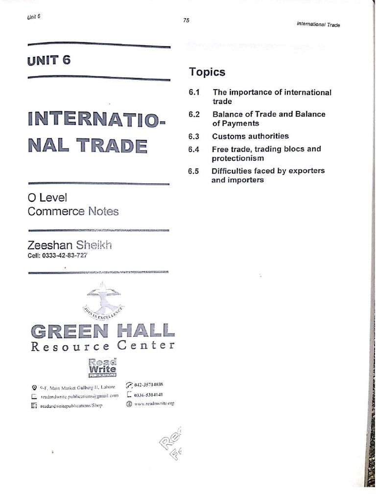 Unit 6 International Trade | PDF