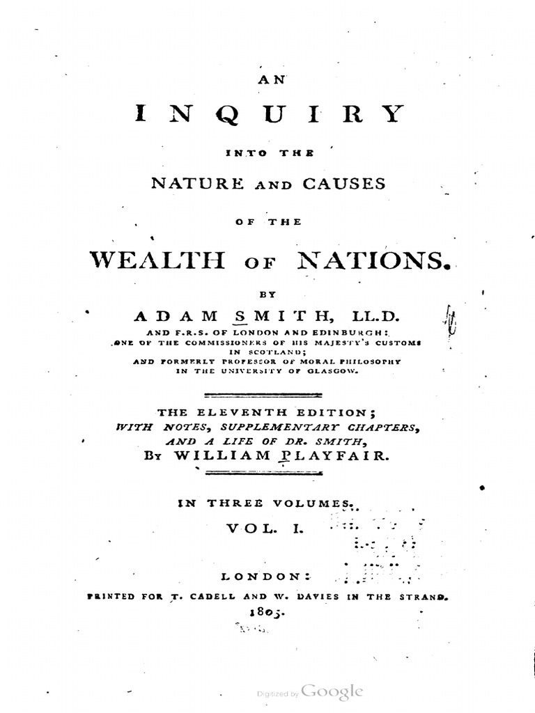 Adam Smith An Inquiry Into The Nature and Causes of The Wealth of ...