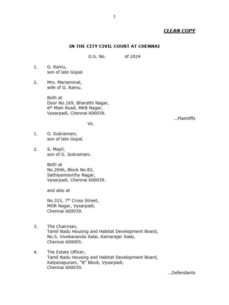 RECOVERY OF POSSESSION & INJUNCTION SUIT | PDF | Lawsuit | Justice