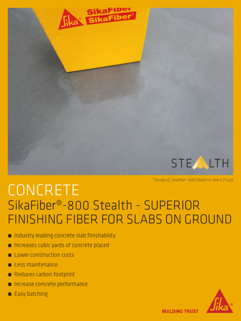 SikaFiber®-800 Stealth: Superior Finish | PDF | Concrete | Building ...