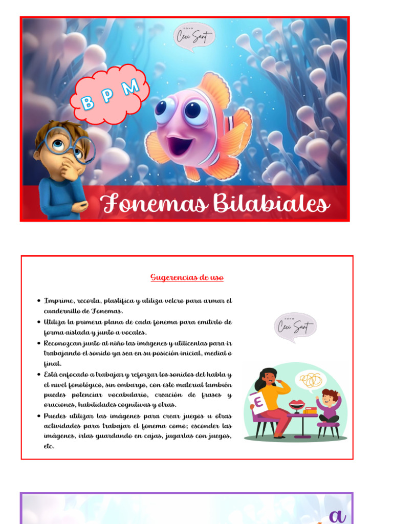 IL-04. Cuadernillo Fonemas Bilabiales (B-P-M) | PDF | Lingüística | Fonología