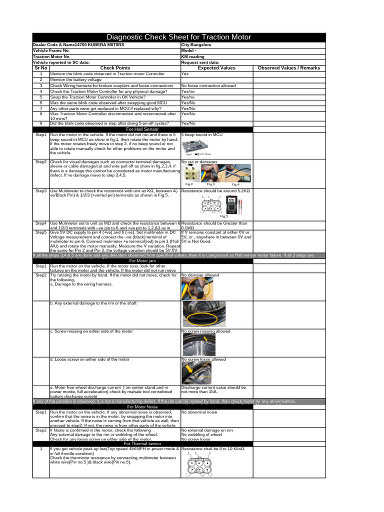 Traction Motor Check Sheet 12345 | PDF | Direct Current | Electrical ...