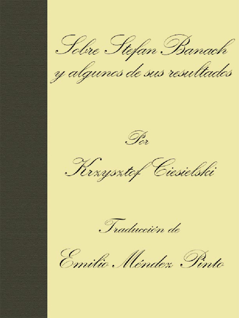 Sobre Stefan Banach Ciesielski | PDF | Análisis funcional | Relaciones ...