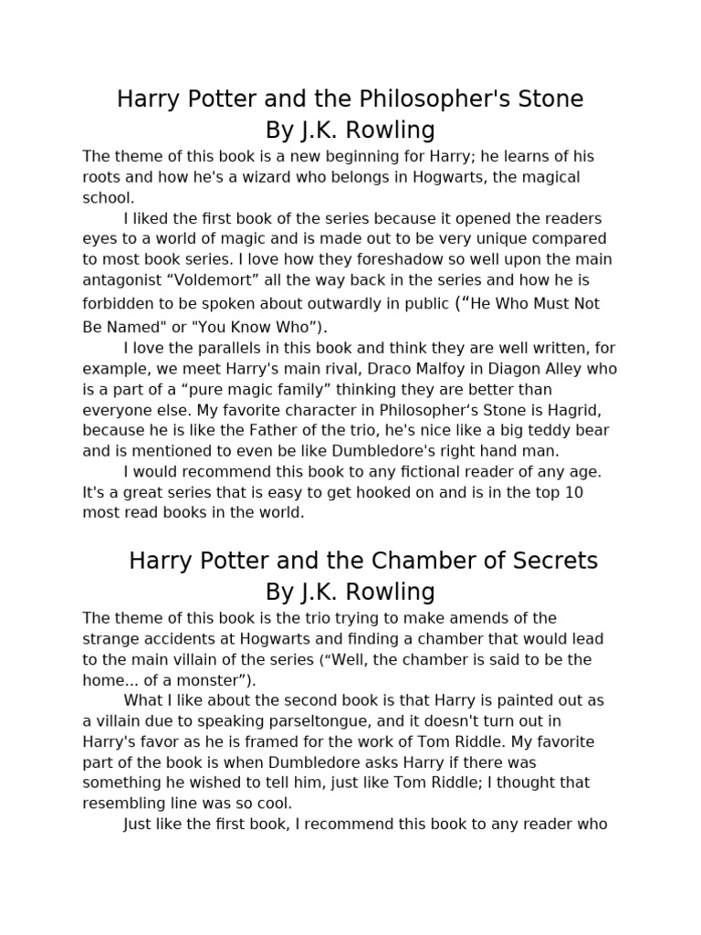 Harry Potter Series Overview and Insights | PDF