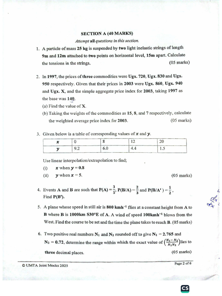 Umta Paper Two 2025 | PDF