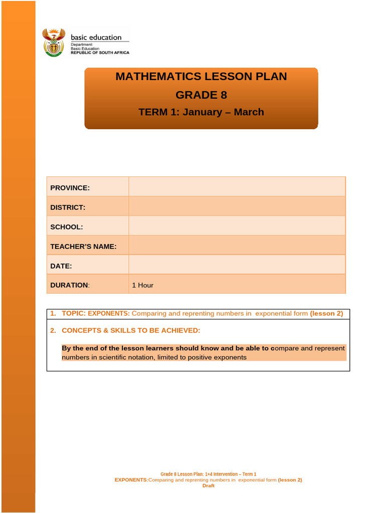 Grade 8 Exponents Lesson 2 | PDF | Exponentiation | Numbers
